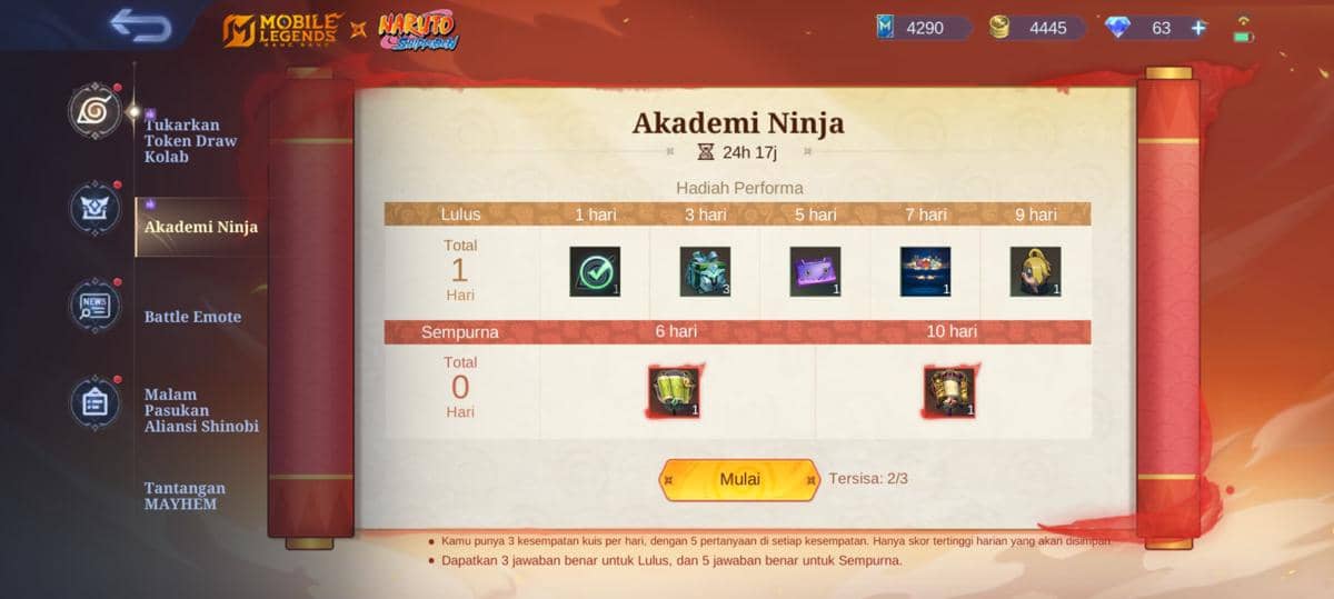 Jawaban Akademi Ninja dan Pelatihan Genjutsu MLBB x Naruto! | Duniaku.com