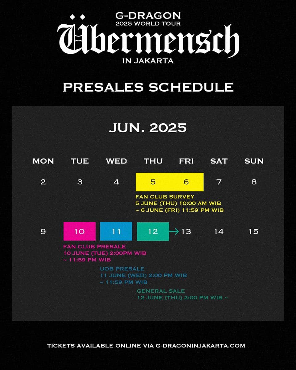 Harga Tiket Konser G-Dragon Übermensch di Jakarta 2025 | IDN Times