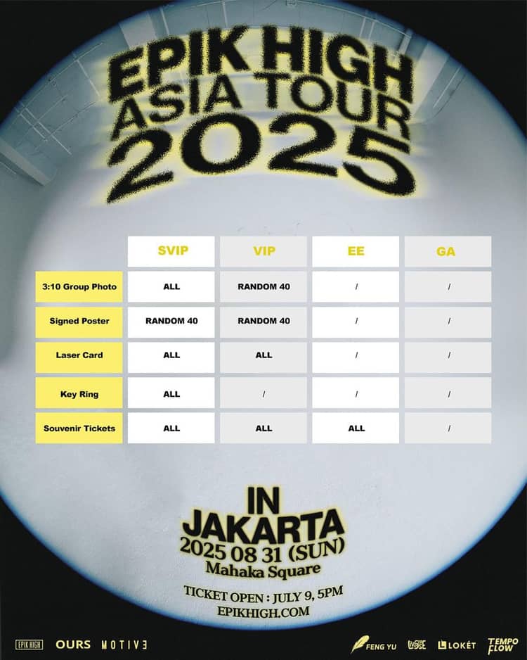 Harga Tiket Konser Epik High Asia Tour 2025 Jakarta dan Jadwalnya | IDN ...