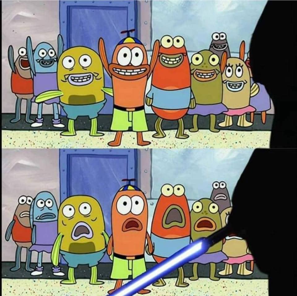 8 Meme Karakter Ikan dalam SpongeBob SquarePants, Ada Boy Band! | IDN Times