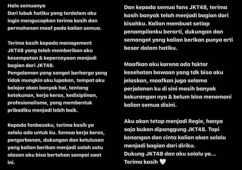 Regina Wilian Mengundurkan Diri dari JKT48 | IDN Times