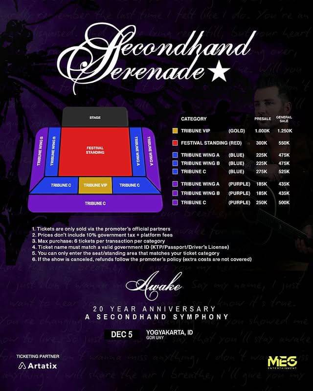 Harga Tiket Konser Secondhand Serenade di Jakarta dan Jogja 2025 | IDN Times