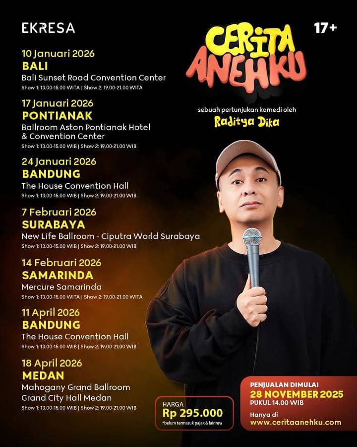 Harga Tiket Show Stand Up Comedy Raditya Dika Cerita Anehku 2026 | IDN Times