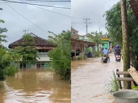 Hujan-Sungai Meluap, Puluhan Rumah di Desa Natar Lamsel Terendam Banjir ...