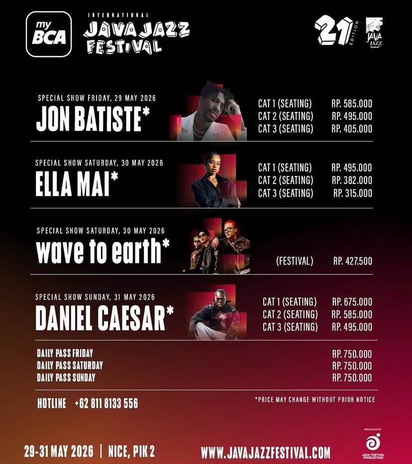 Harga Tiket Special Show Java Jazz Festival 2026, Ada Daniel Caesar ...
