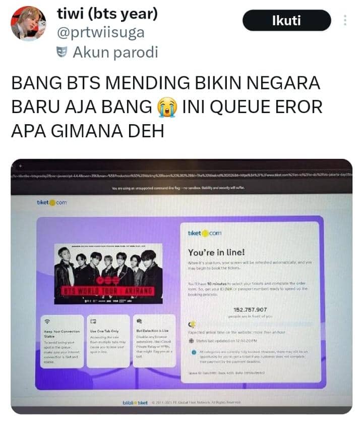 7 Meme Nyesek Kalah War Tiket Konser BTS di Jakarta | IDN Times